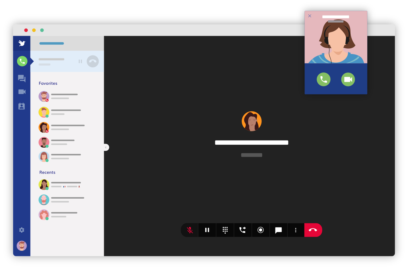 Guide utilisateur Wazo - téléphoner chatter dans l'application Wazo